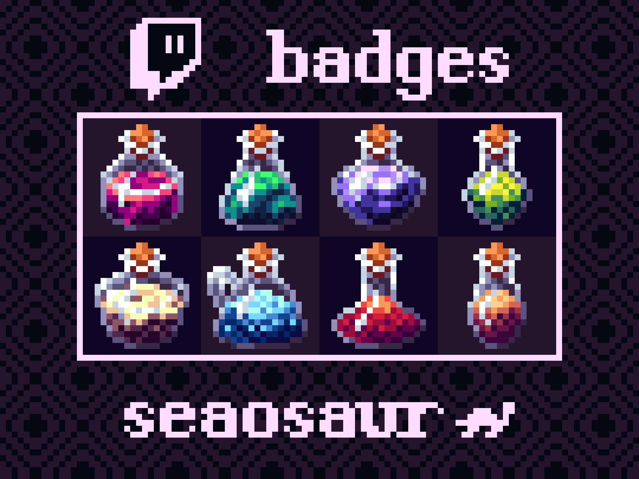 Potions Pixel Art Twitch Sub/bit Badges Livestreaming - Etsy