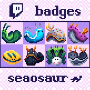 Sea Slugs Pixel Art Twitch Sub/bit Badges Livestreaming - Etsy