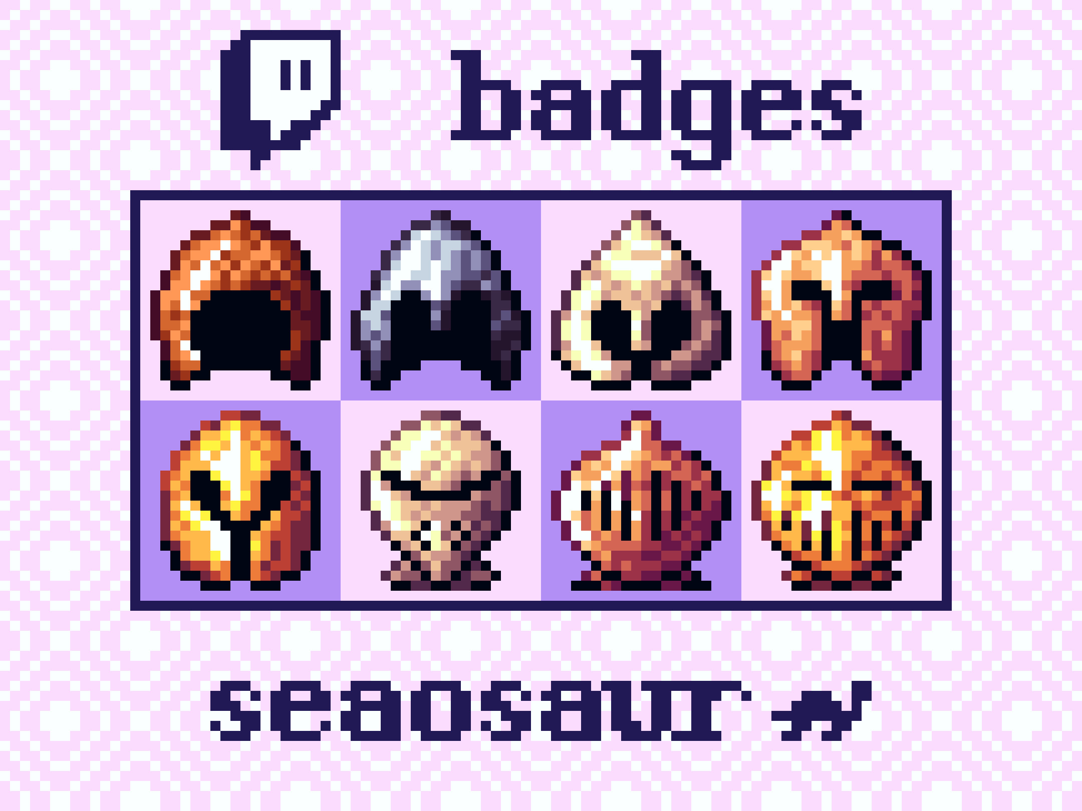 Helmets Pixel Art Twitch Sub/bit Badges Livestreaming - Etsy