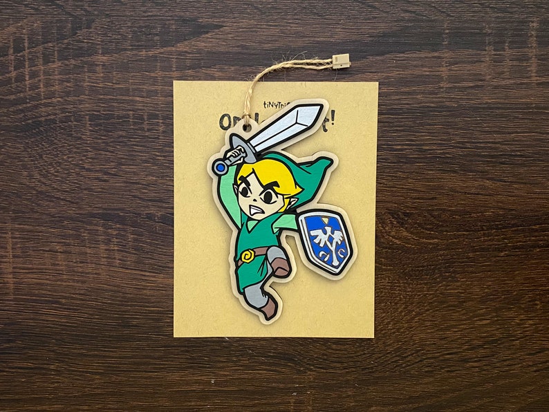 Legend of Zelda Ornament - Link, Master Sword, Hylian Shield - Laser ...