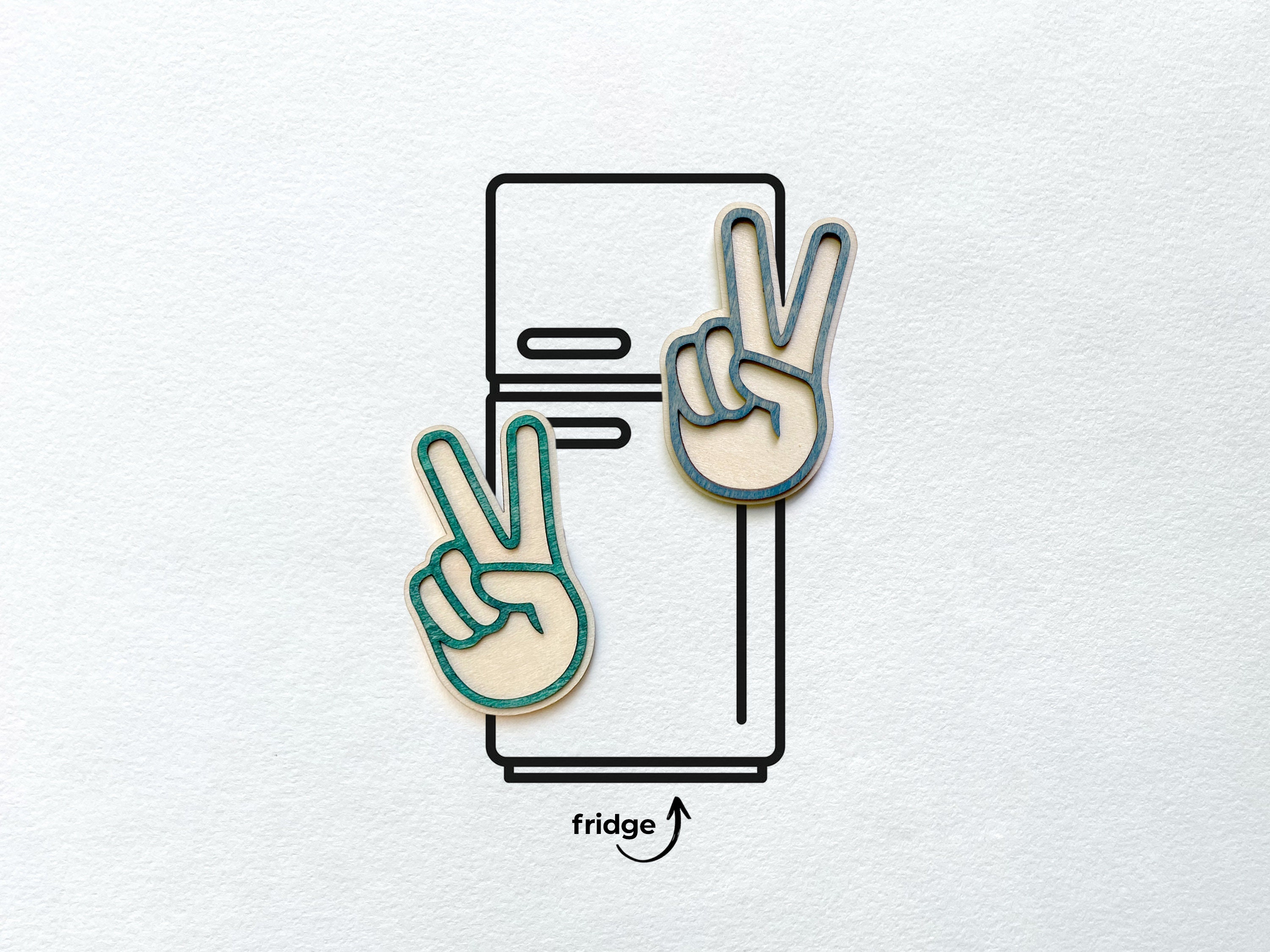 Peace Sign Hand Magnet Laser-cut Wood Peace Sign Magnet - Etsy