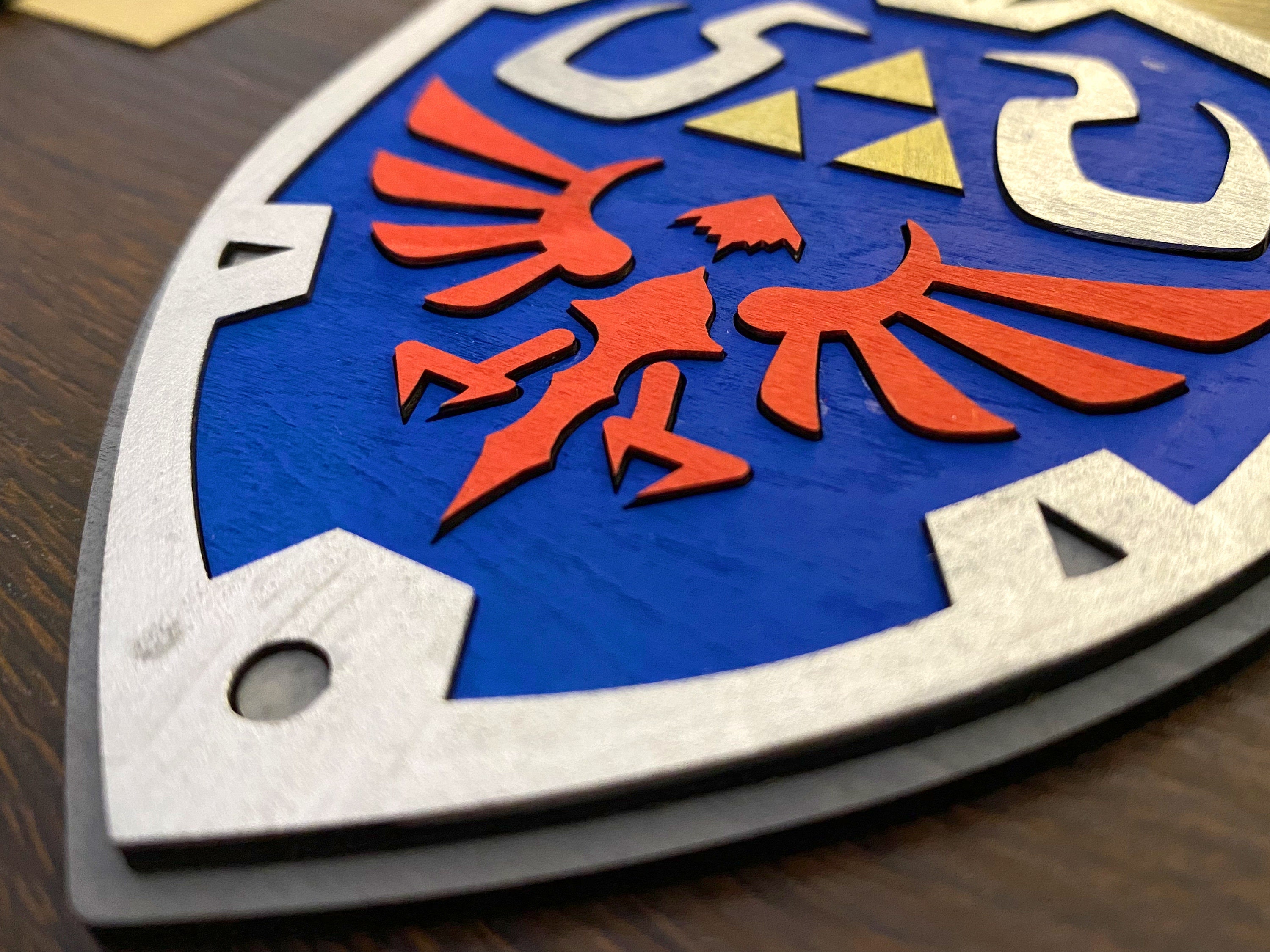 Legend of Zelda Ornament - Link, Master Sword, Hylian Shield - Laser ...