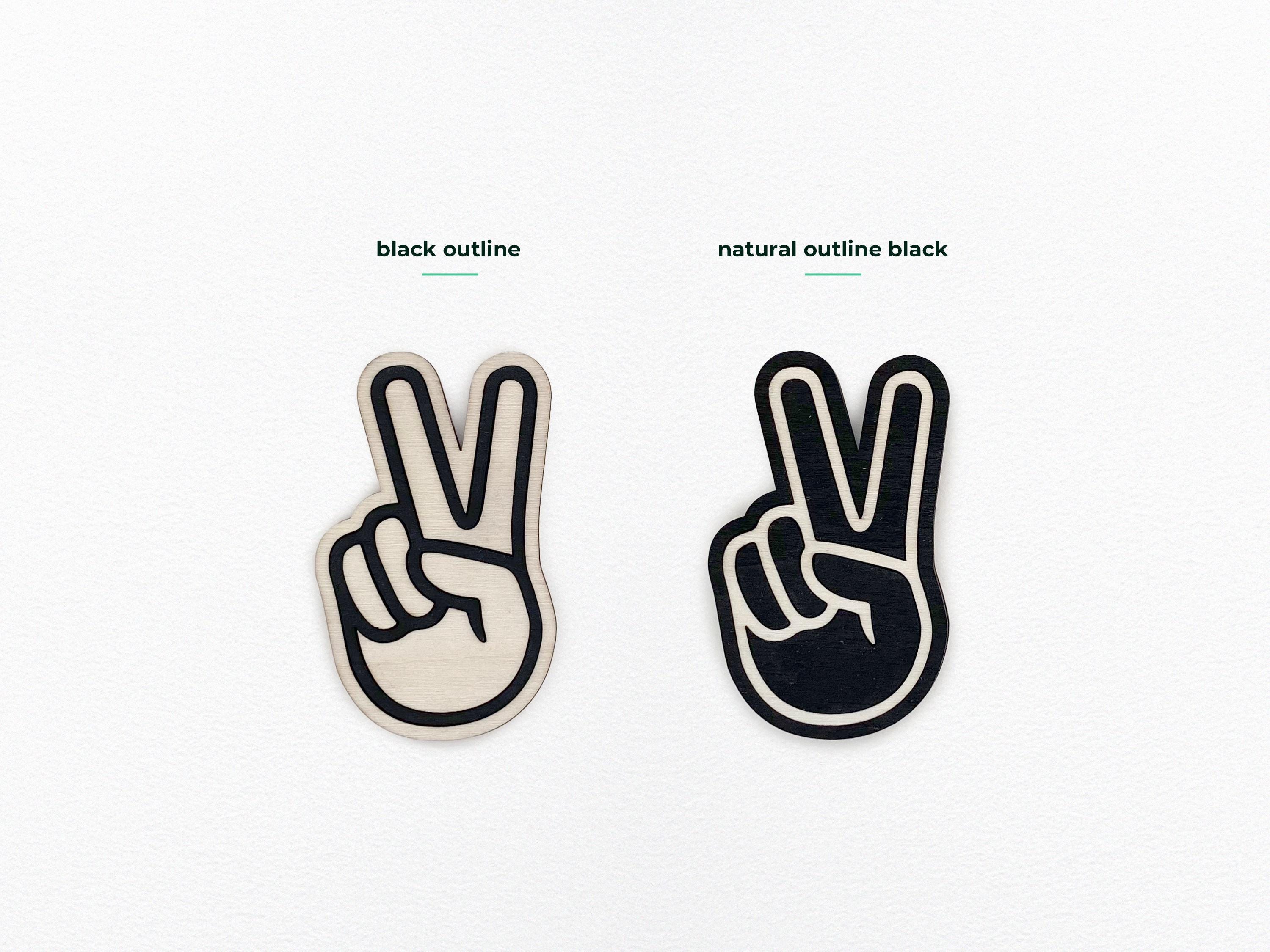 Peace Sign Hand Magnet - Laser-cut Wood Peace Sign Magnet - Etsy