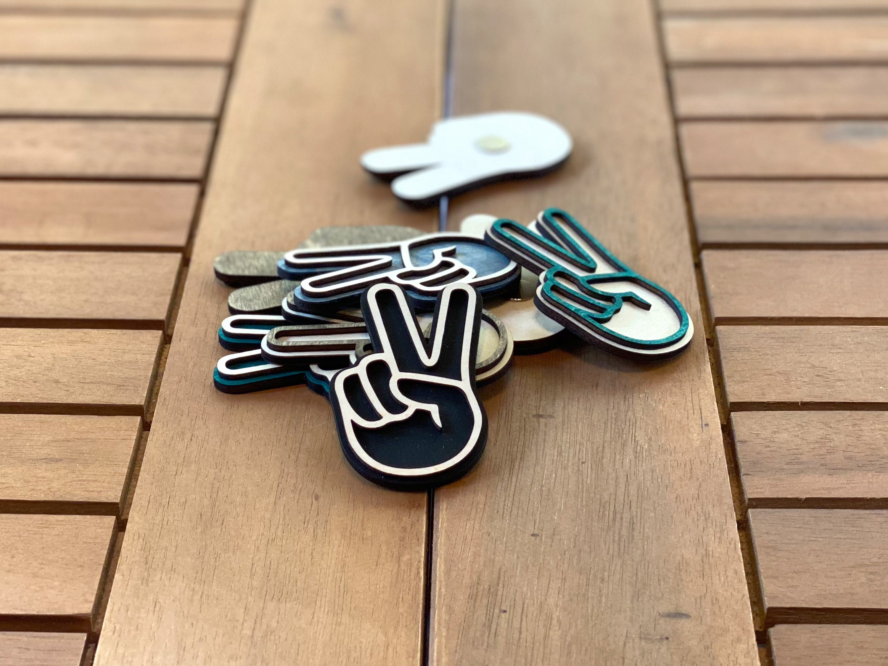 Peace Sign Hand Magnet Laser-cut Wood Peace Sign Magnet - Etsy