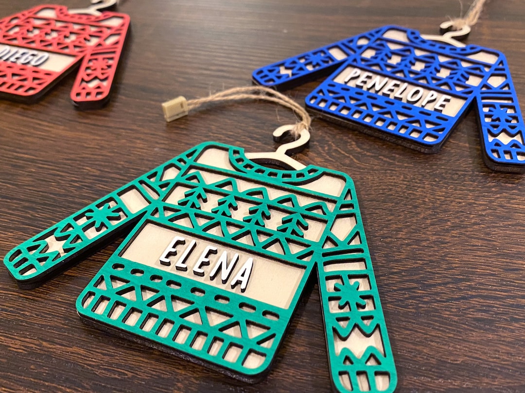 Ugly Sweater Ornament - Laser-cut Wood Ugly Sweater Ornament - Etsy