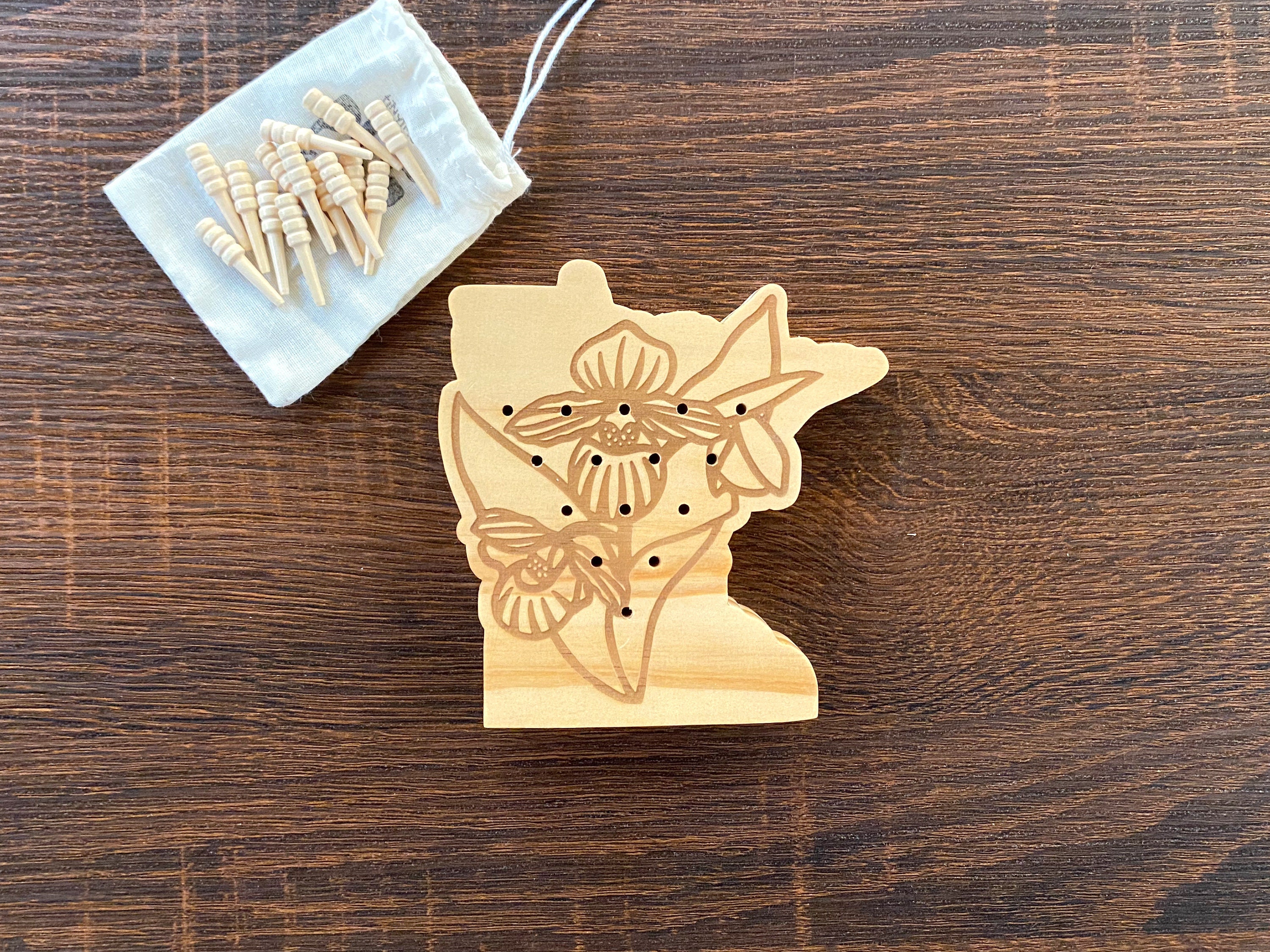 Minnesota State Flower Peg Game - Laser-engraved Wood State Flower Peg ...