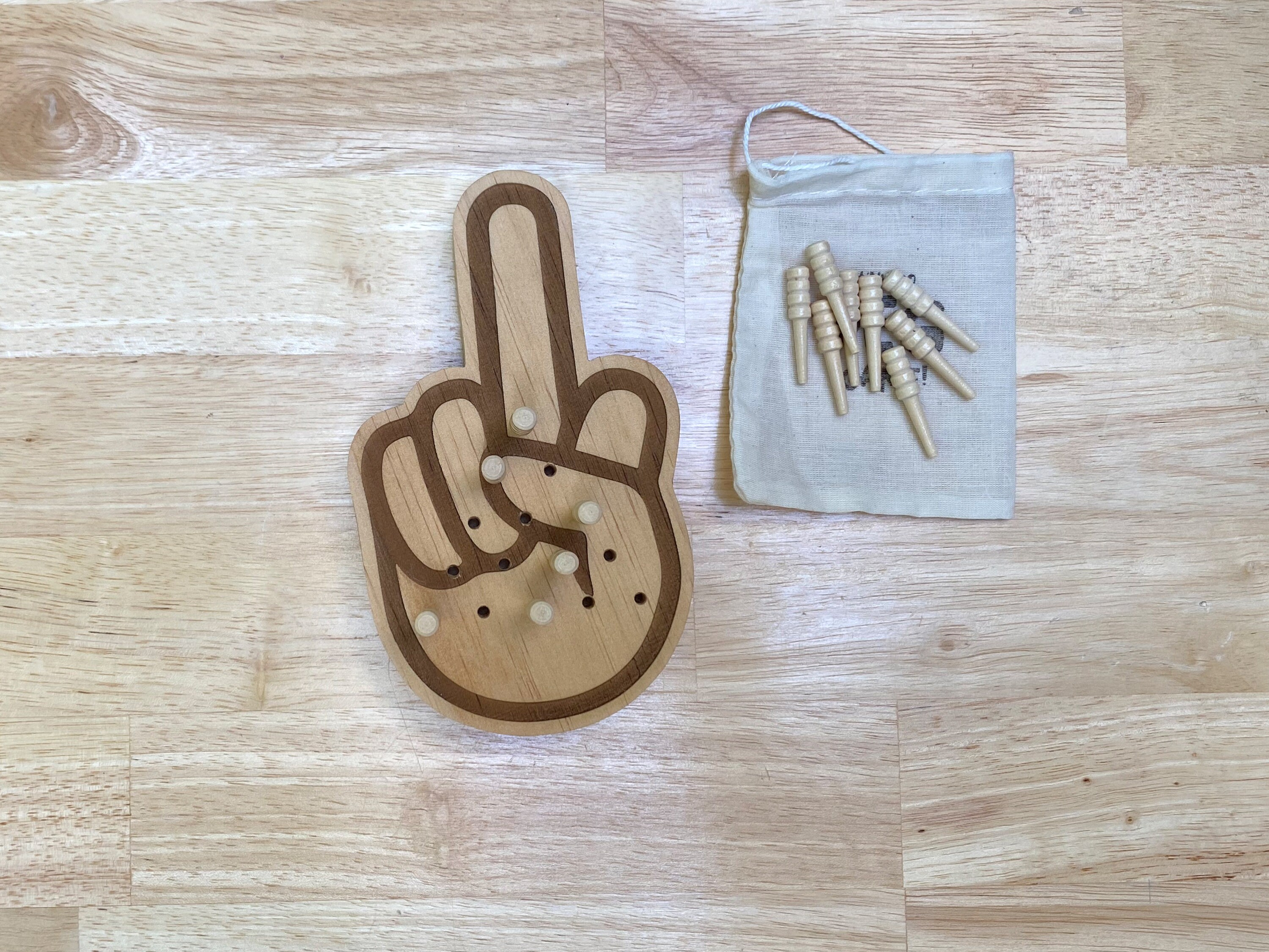 Middle Finger Peg Game Laser-engraved Wood Middle Finger Hand Sign Peg ...