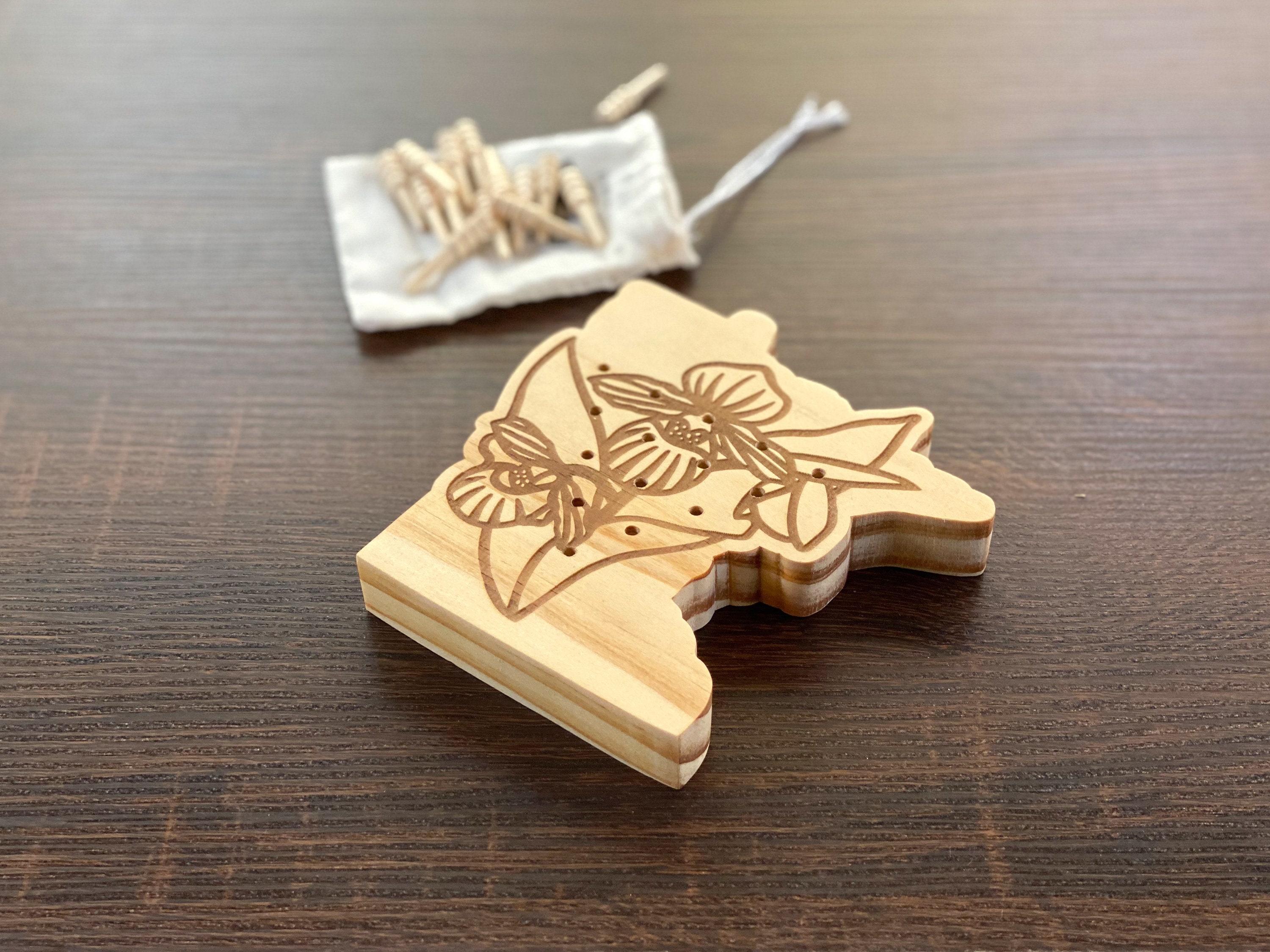Minnesota State Flower Peg Game - Laser-engraved Wood State Flower Peg ...