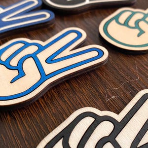 Peace Sign Hand Magnet - Laser-cut Wood Peace Sign Magnet - Etsy