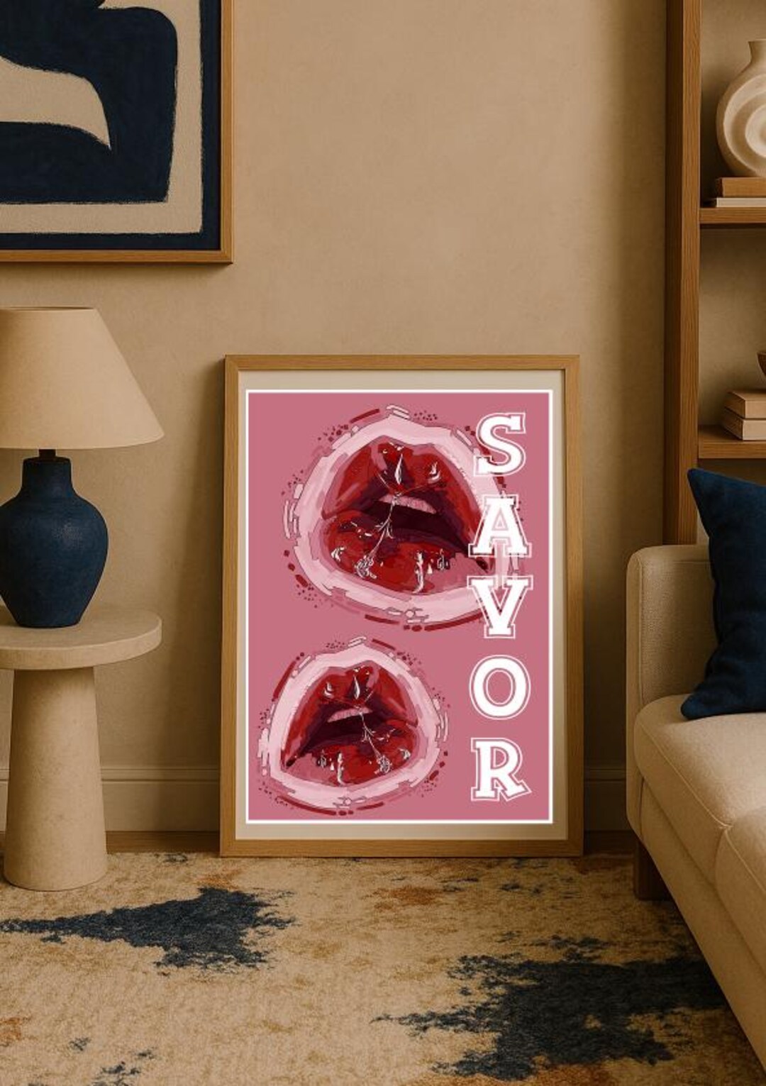Edgy Lips Drip Art Print: Modern Pop Art Wall Decor (digital Download ...