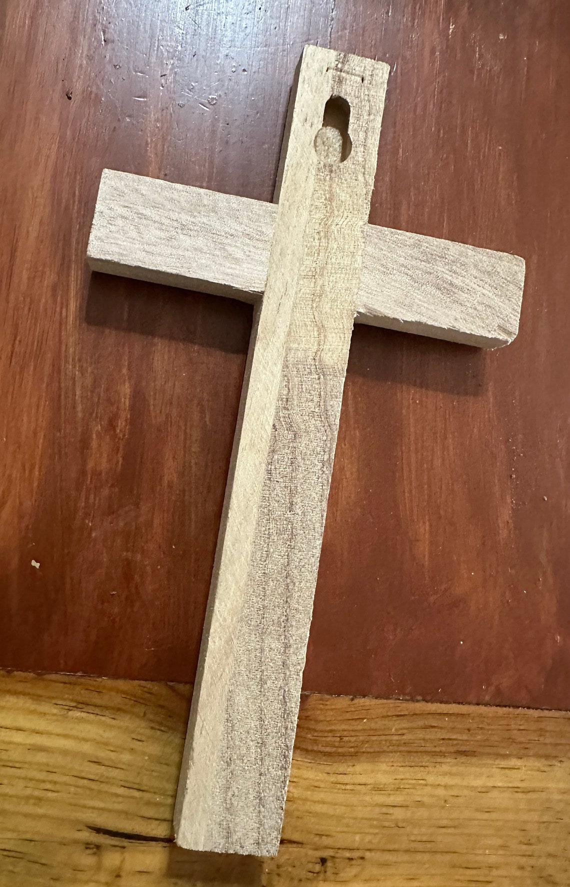 Wood Stained Glass Cross With Engraving - Etsy