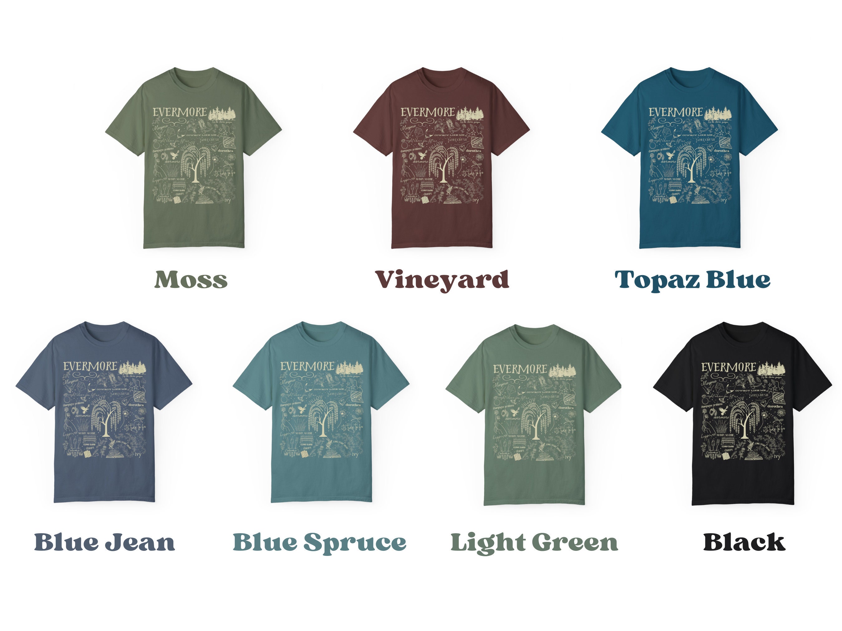 Evermore Album Song Titles Shirt, Evermore Merch, Evermore Shirt, TS ...