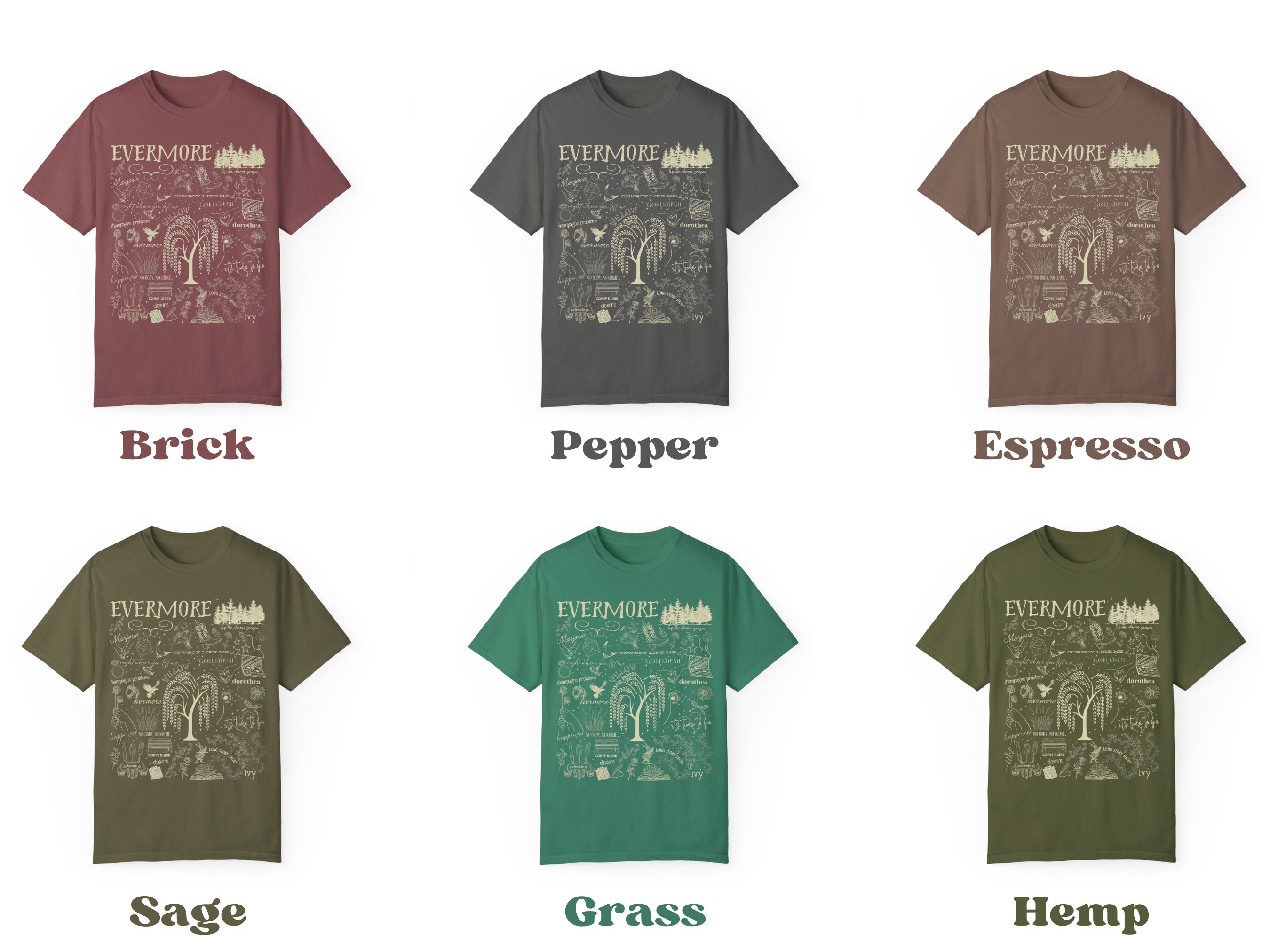Evermore Album Song Titles Shirt, Evermore Merch, Evermore Shirt, TS ...