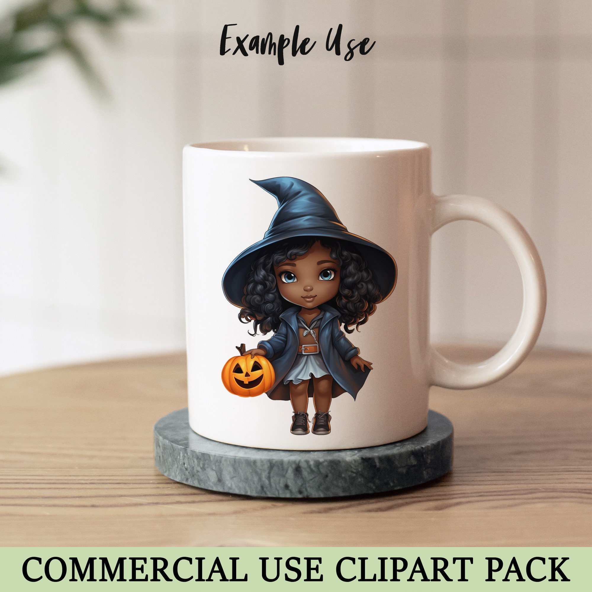 Cute Chibi Halloween Witches Trick or Treat Commercial Use Clipart, 20 ...
