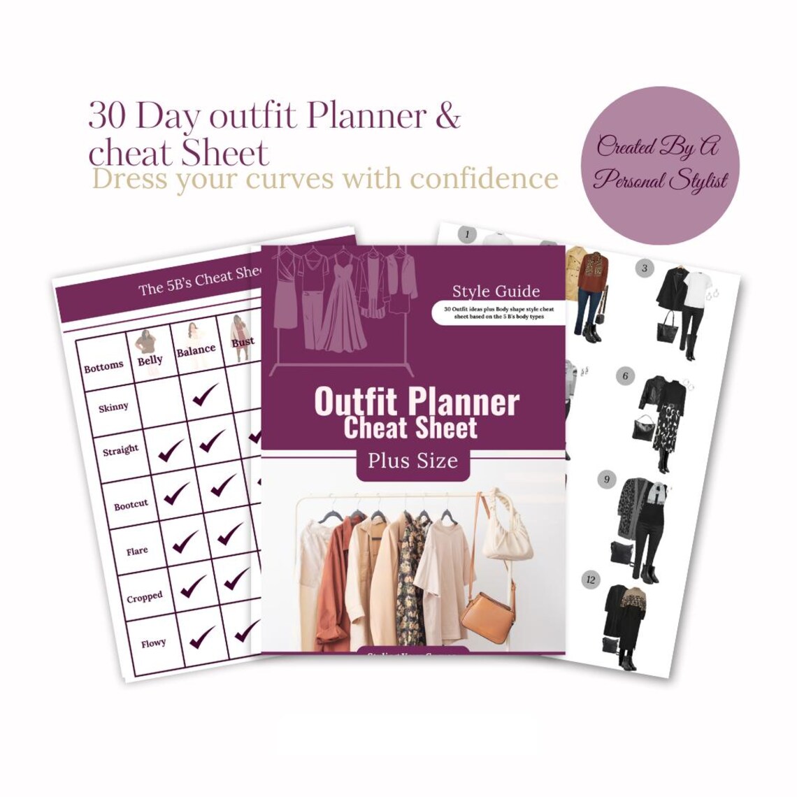 Outfit Planner & Body Shape Cheat Sheet! - Etsy