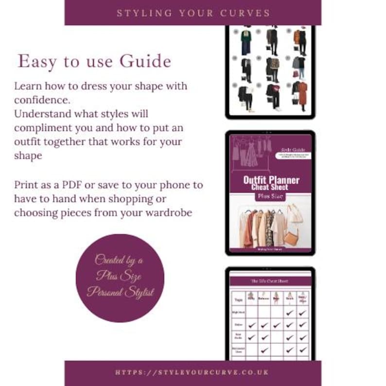 Outfit Planner & Body Shape Cheat Sheet! - Etsy