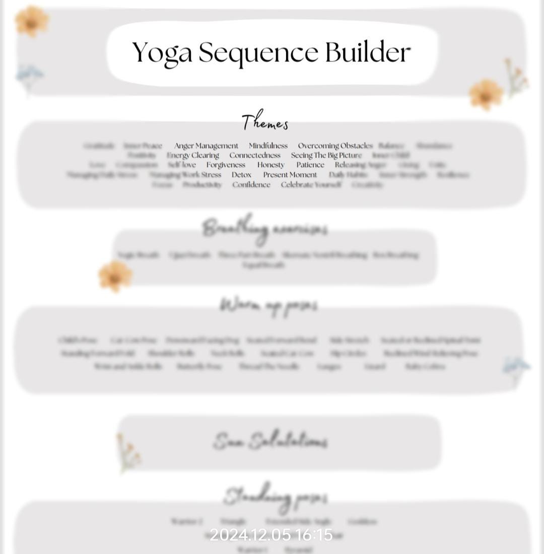 Yoga Sequence Builder. Yoga Class Planner. Fundamental Yoga Poses for ...