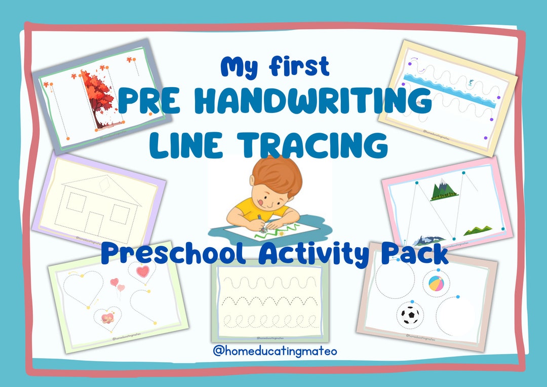 Pre Handwriting Tracing Lines Worksheets Activity Play Pack - Etsy