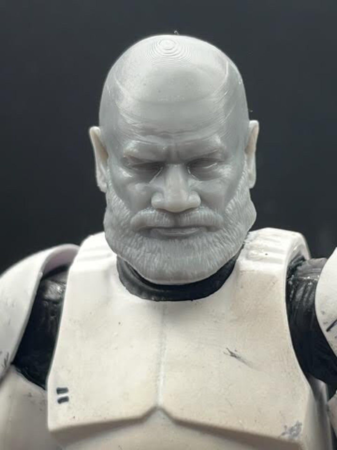 Bald W/ Scruffy Beard Clone Head 1:12 Scale - Etsy