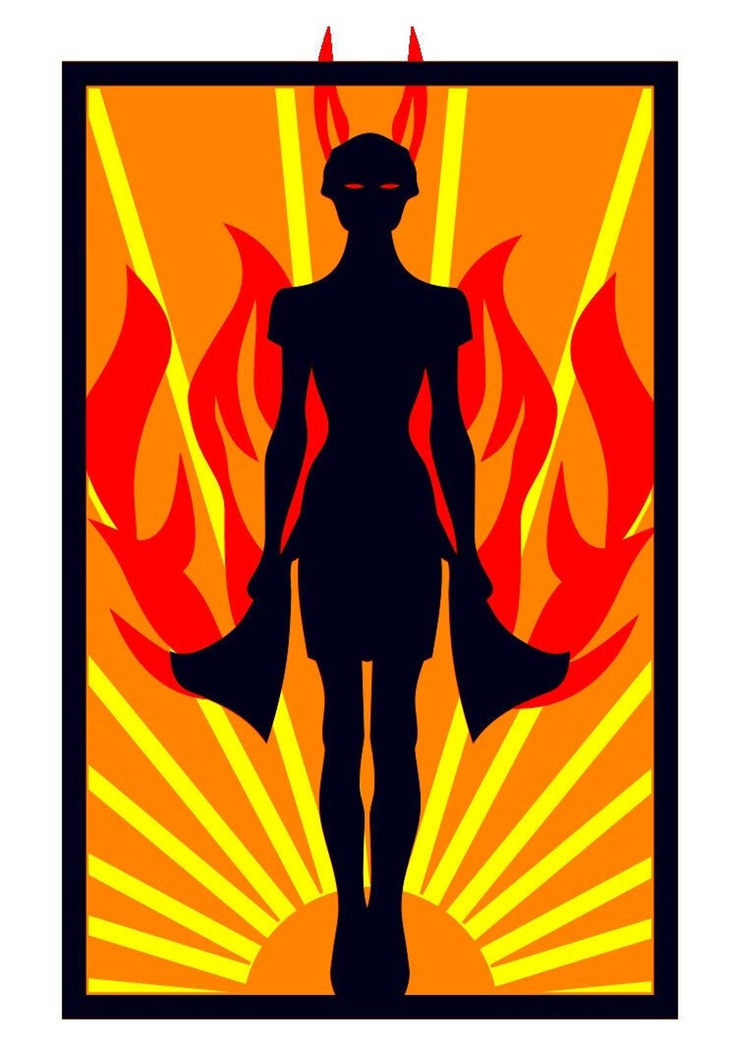 Devil Woman SVG DXF EPS Laser Cutting File Fire Hell - Etsy