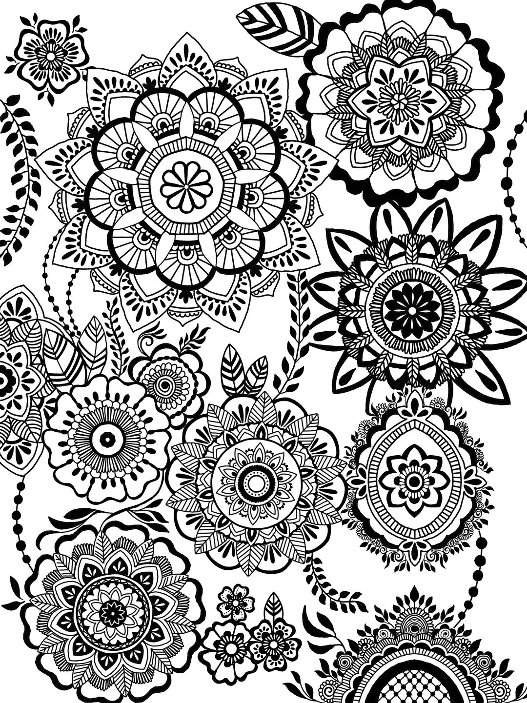 Printable Mandala Coloring Book. A4 5 Sheets, Digital Download, Stress ...