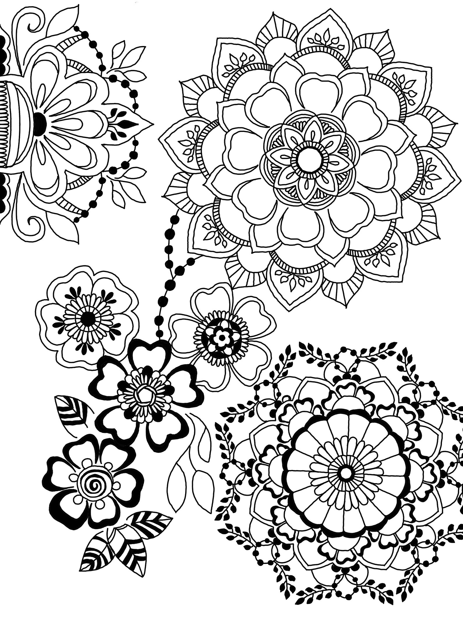 Printable Mandala Coloring Book. A4 5 Sheets, Digital Download, Stress ...