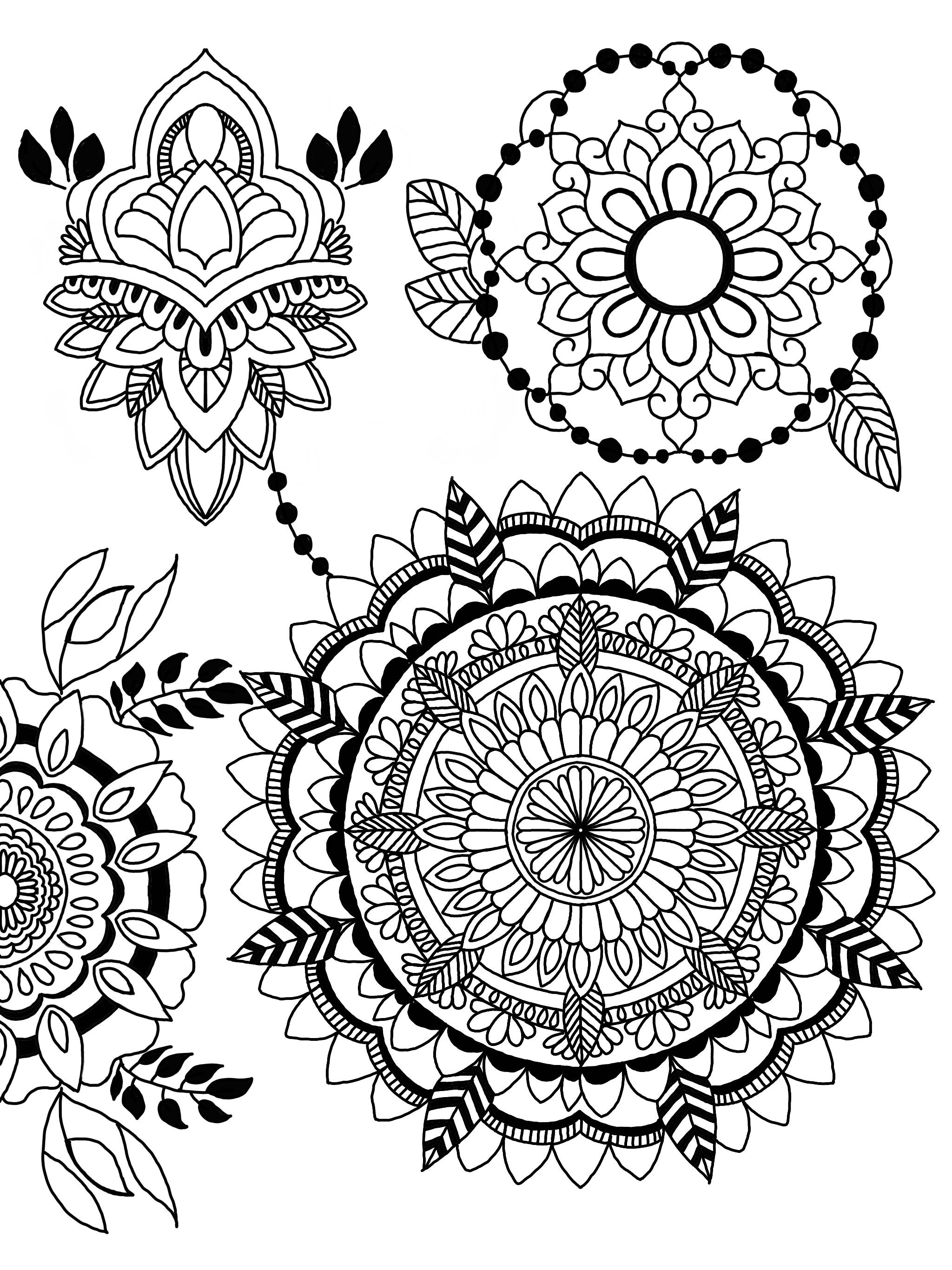 Printable Mandala Coloring Book. A4 5 Sheets, Digital Download, Stress ...
