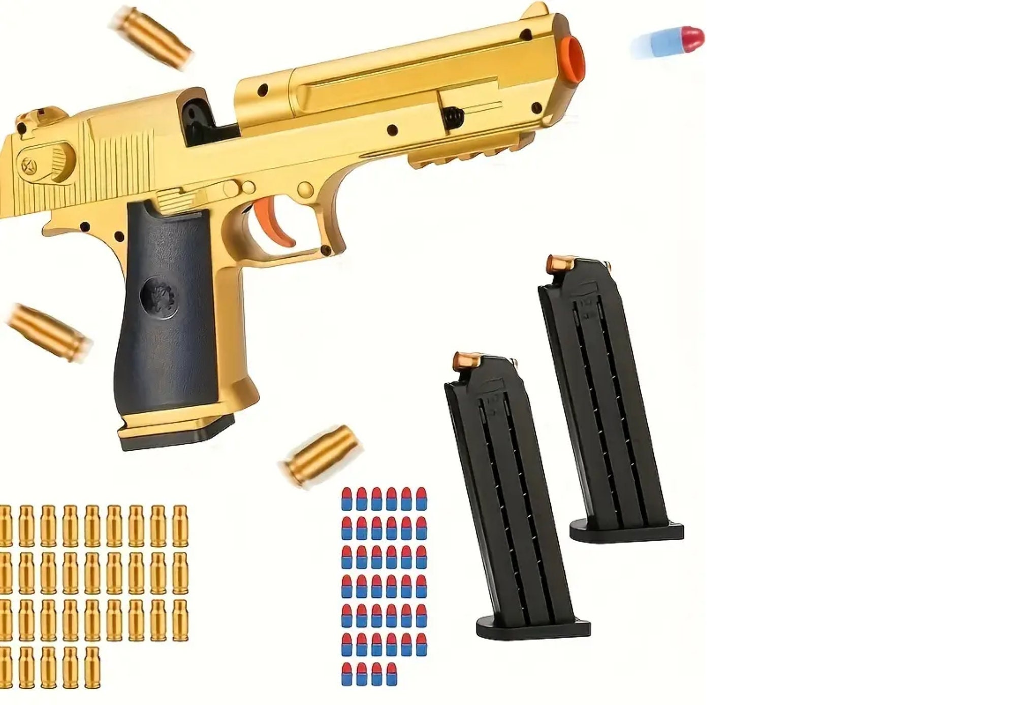 Toy Gun Toy Gun Soft Rubber Bullets Pull Back Action Flying Shells ...