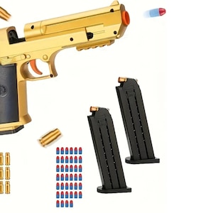 Toy Gun Toy Gun Soft Rubber Bullets Pull Back Action Flying Shells ...