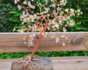Copper Wire Bonsai Tree on Granite Rock - Etsy