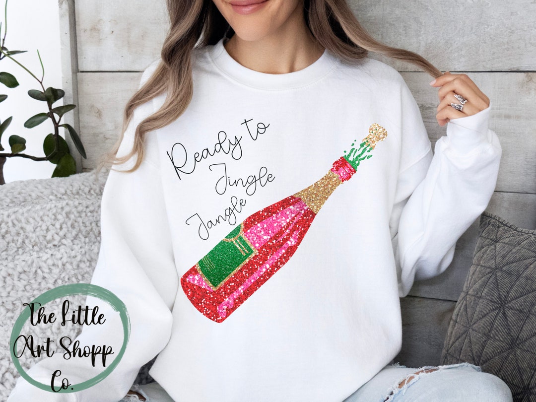 Ready to Jingle Jangle Sweatshirt, Retro New Years PNG, Merry and ...
