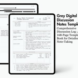 Minimalist Discussion Note Template for Tablet, Instant Digital ...