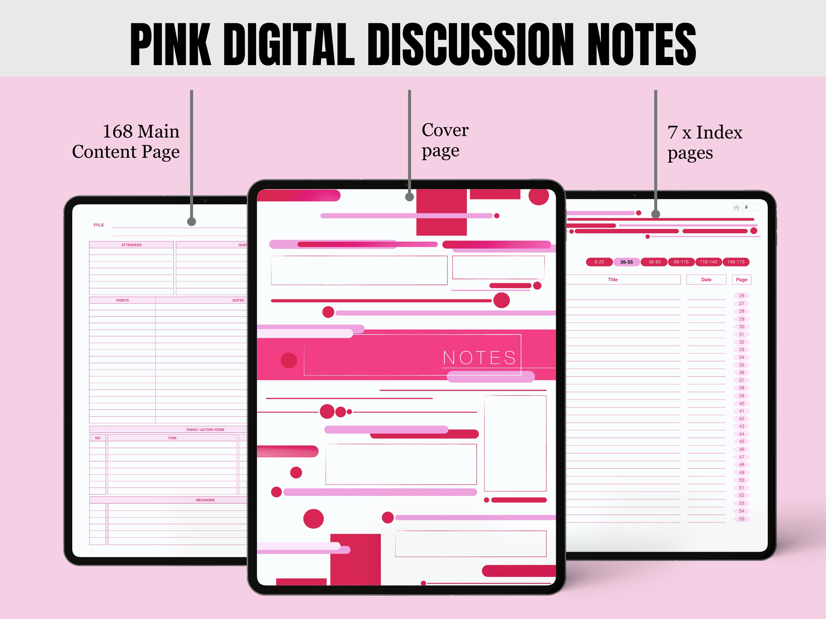 Minimalist Discussion Note Template for Tablet, Instant Digital ...