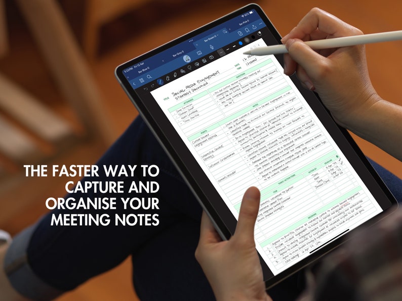 Green Digital Discussion Notes Template: Reusable Meeting Log ...