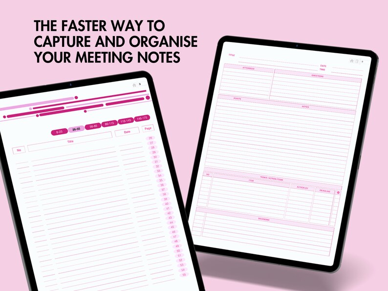 Minimalist Discussion Note Template for Tablet, Instant Digital ...