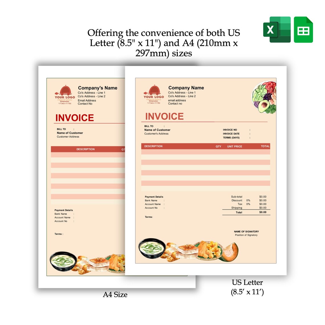 Simple Sales Invoice Template | Excel and Google Sheet Invoice ...