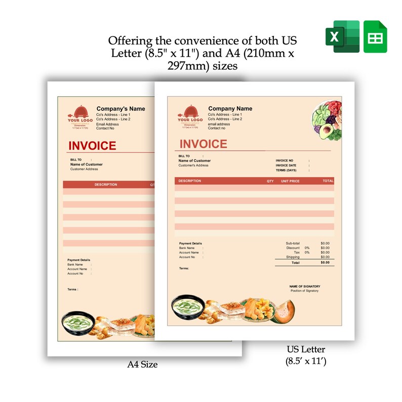 Simple Sales Invoice Template | Excel and Google Sheet Invoice ...