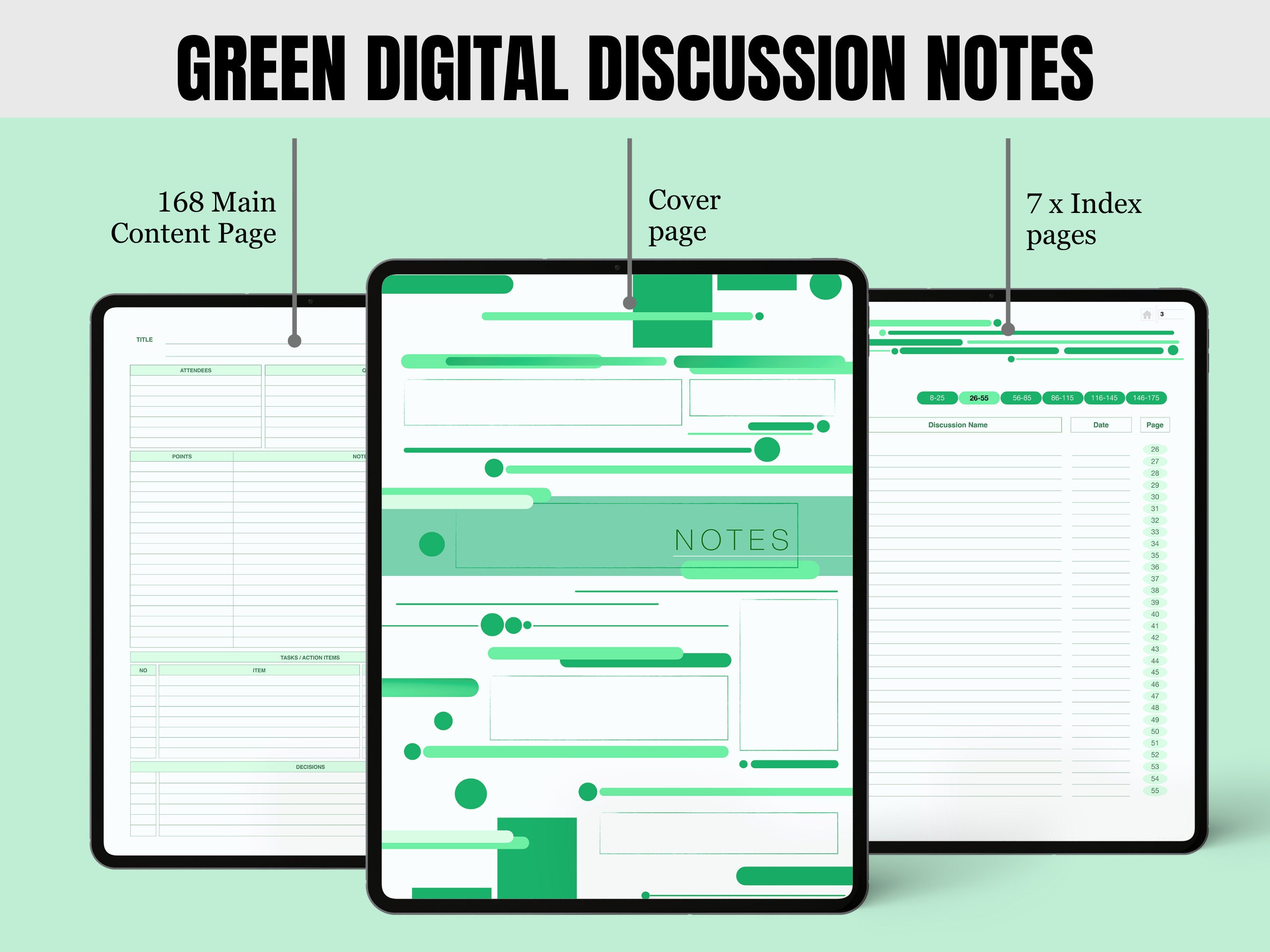 Minimalist Discussion Note Template for Tablet, Instant Digital ...