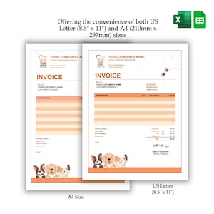 Pet Sitter Invoice Template: Excel & Google Sheets, Printable - Etsy