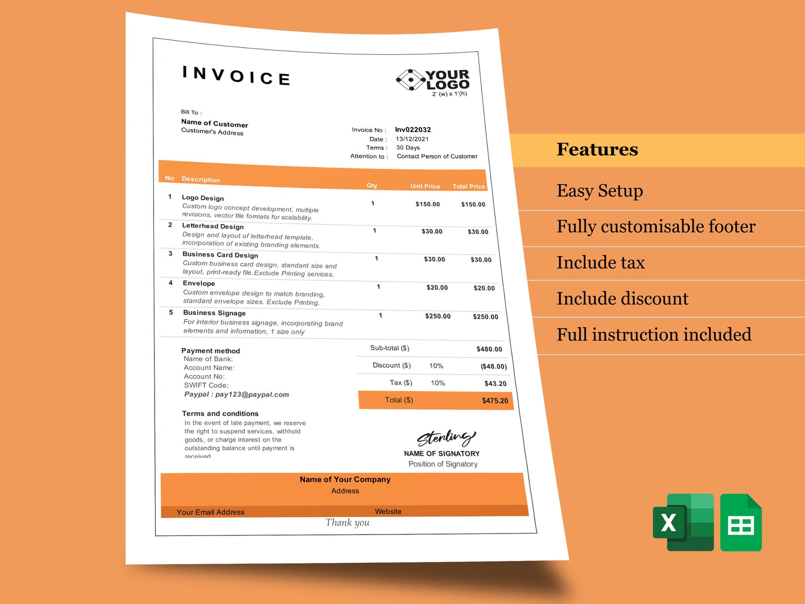 Simple Invoice Template | Invoice Template | Invoice for Small ...