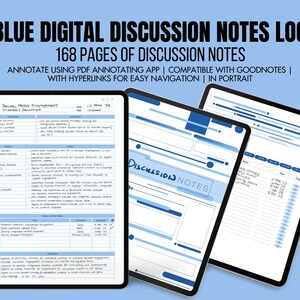 Minimalist Discussion Note Template for Tablet, Instant Digital ...