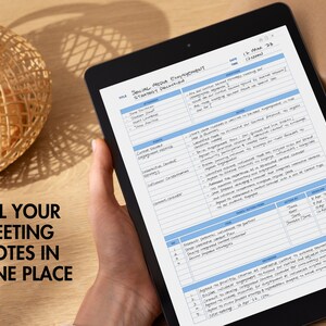 Minimalist Discussion Note Template for Tablet, Instant Digital ...