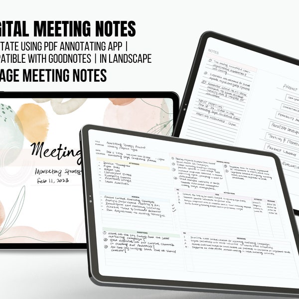 Onenote Meeting Template - Etsy