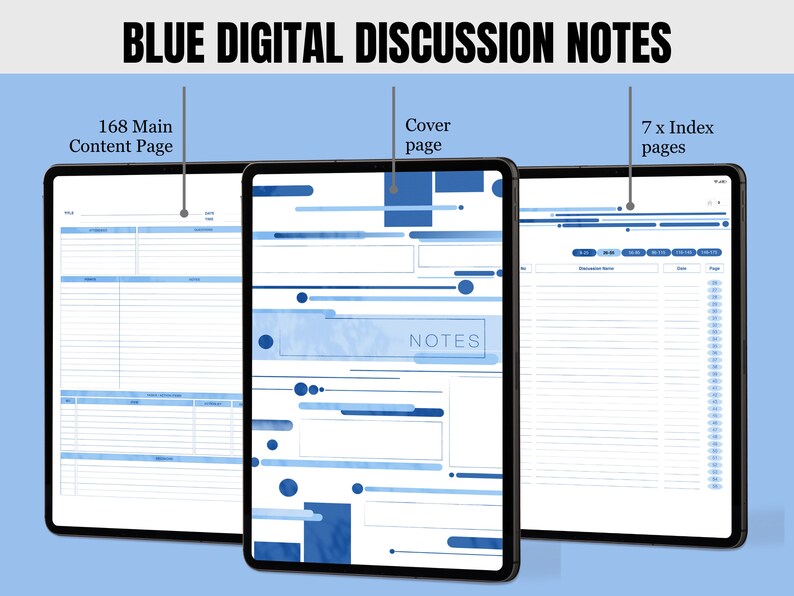 Minimalist Discussion Note Template for Tablet, Instant Digital ...