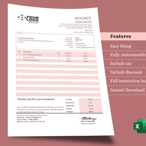 Simple Sales Invoice Template, Invoice Template for Excel and Google ...