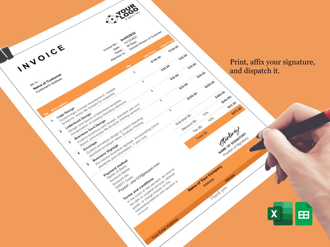 Simple Invoice Template | Invoice Template | Invoice for Small ...