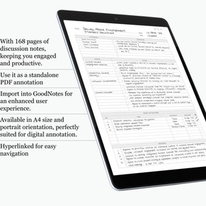 Minimalist Discussion Note Template for Tablet, Instant Digital ...