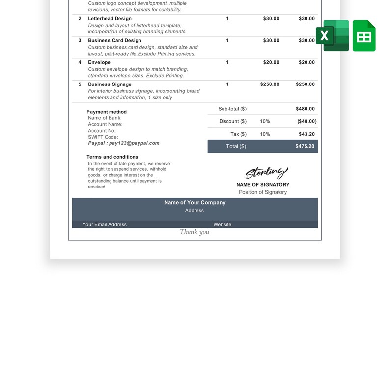 Simple Invoice Template | Invoice Template | Invoice for Small ...