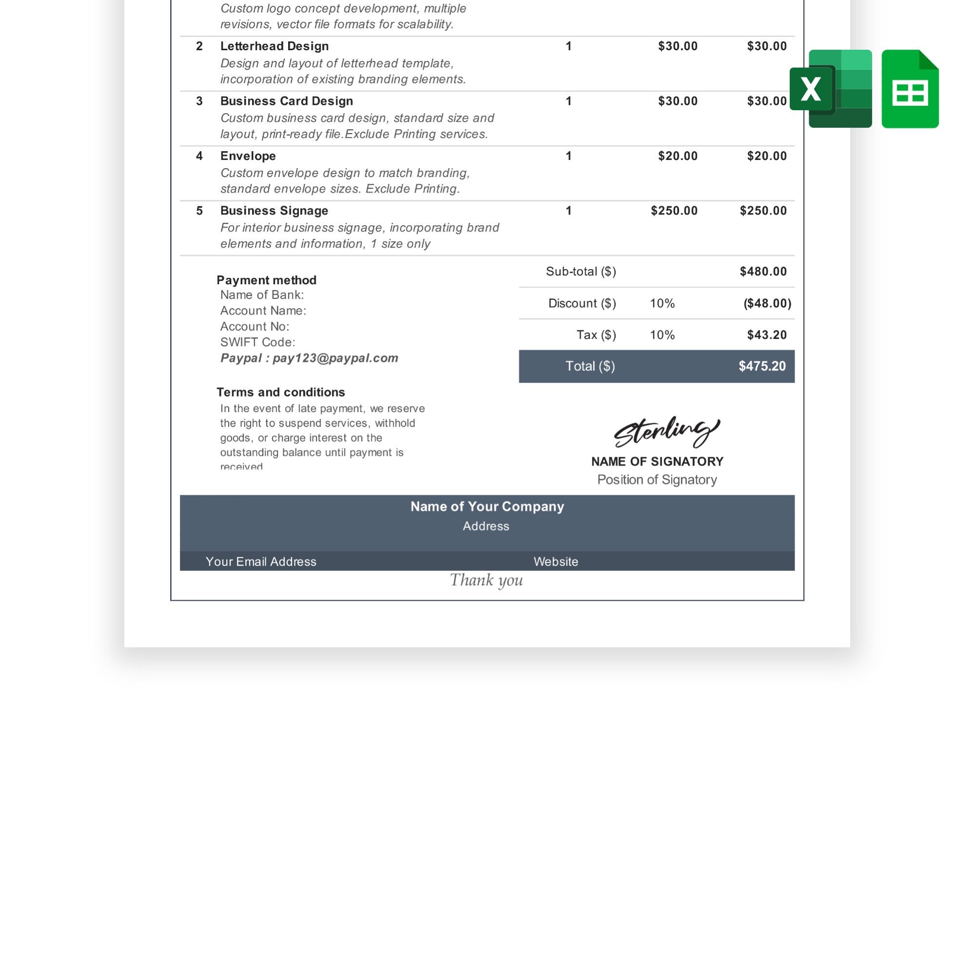 Simple Invoice Template Invoice Template Invoice for Small Businesses ...