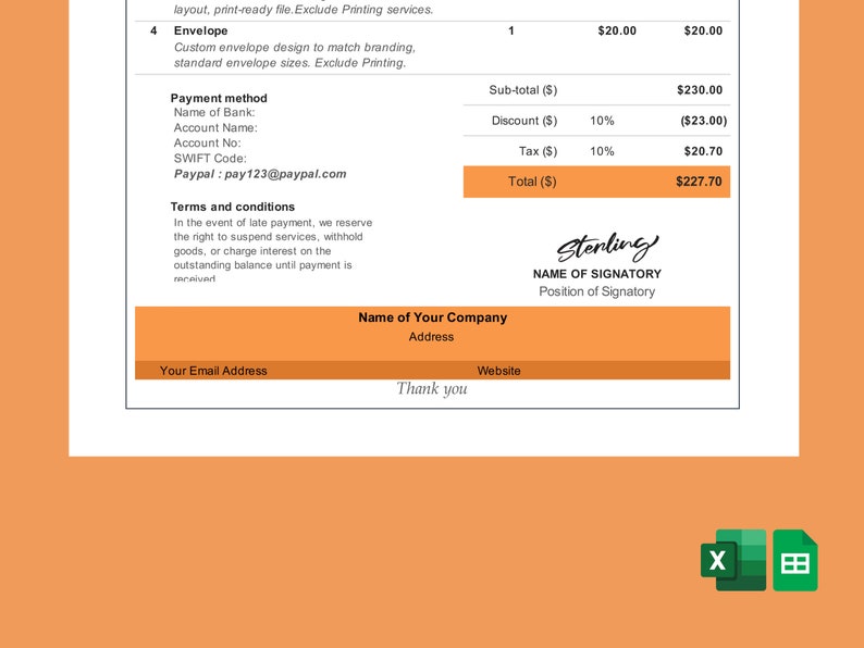 Simple Invoice Template | Invoice Template | Invoice for Small ...